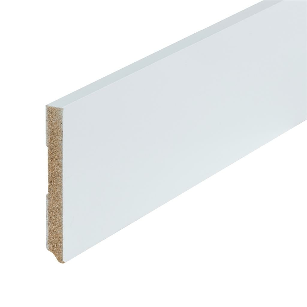 Gelakte plint 120x15 - Amsterdam wit RAL 9010 - merkvloerenwinkel.nl