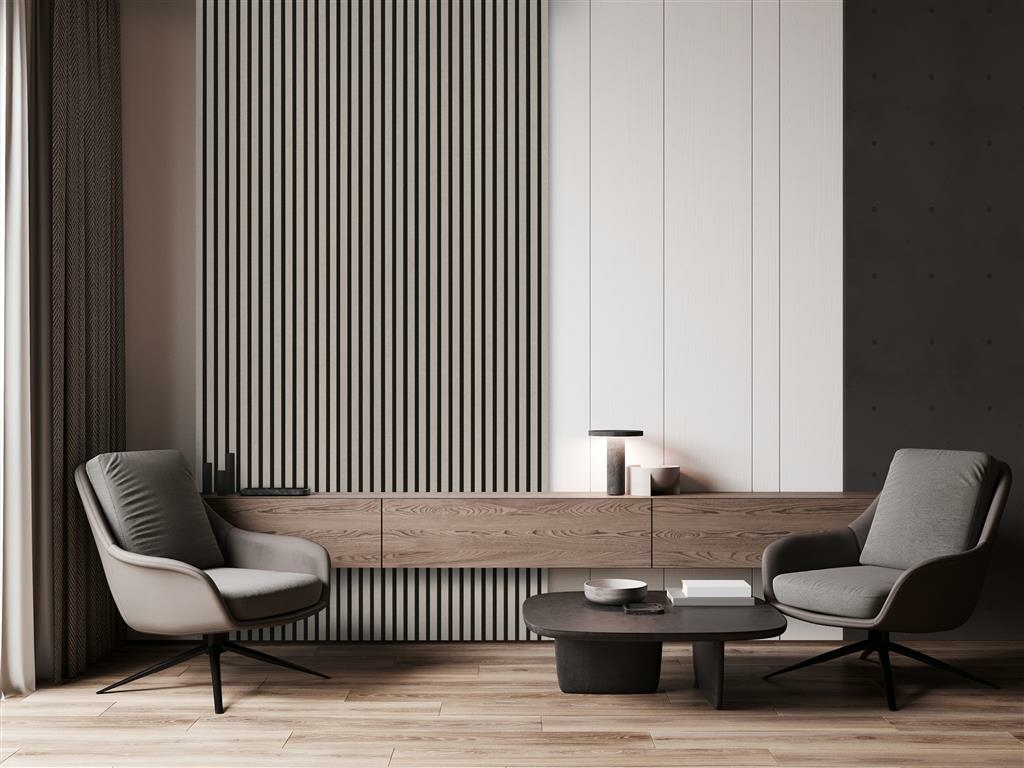 Silentlines lattenwand taupe - 2600x526x22mm - merkvloerenwinkel.nl